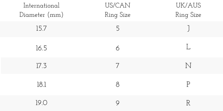 Ring Size Guide – novélle